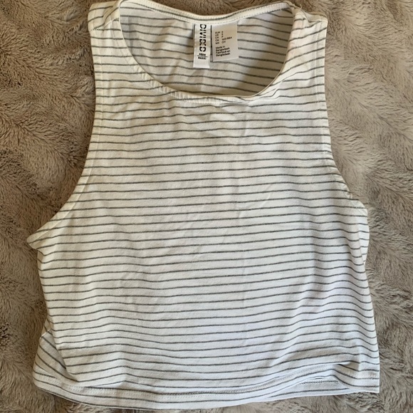 Tops | Hm Striped Crop Tank | Poshmark